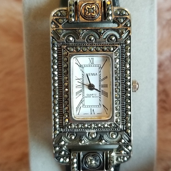Vienna | Accessories | Vintage Vienna Marcasite Quartz Watch Japan Move ...